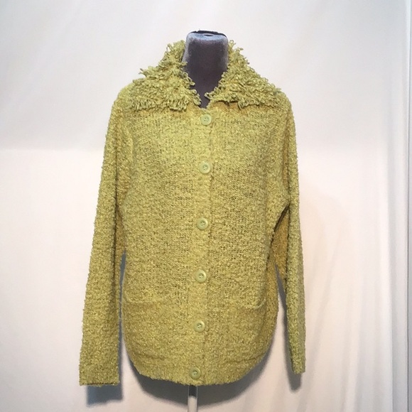 KIKIT | Sweaters | Vintage Kikit Shag Collar Cardigan Size Medium ...